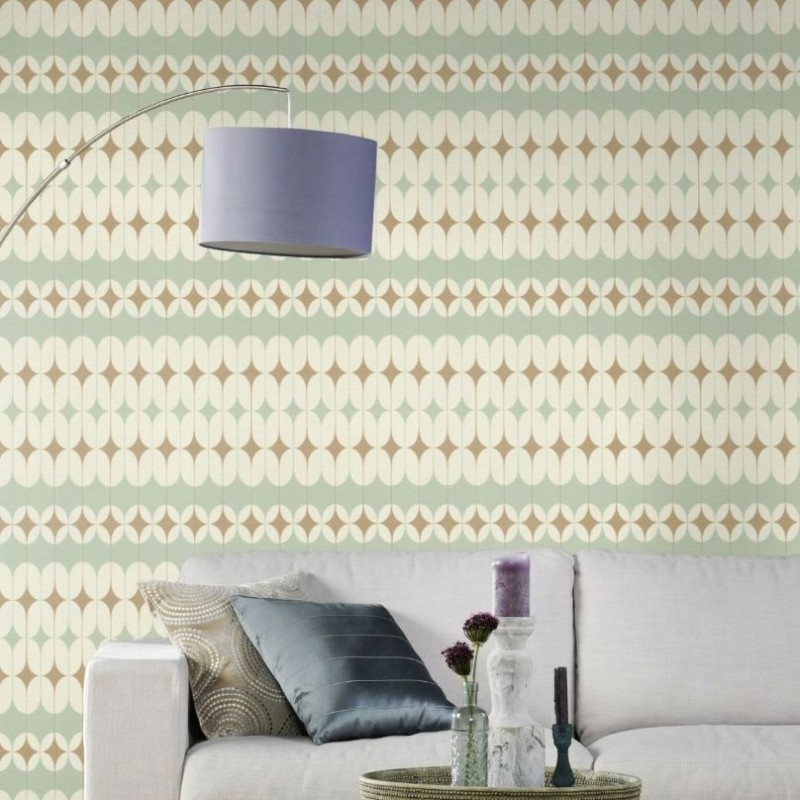 Geo Retro Green Wallpaper